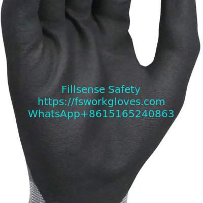 15Gauge Nylon Spandex Liner Microfine Nitrile Foam Coated Gloves industrial work gloves