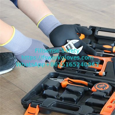 15Gauge Nylon Spandex Liner Microfine Nitrile Foam Coated Gloves Nitrile Work Gloves nitrile coated gloves