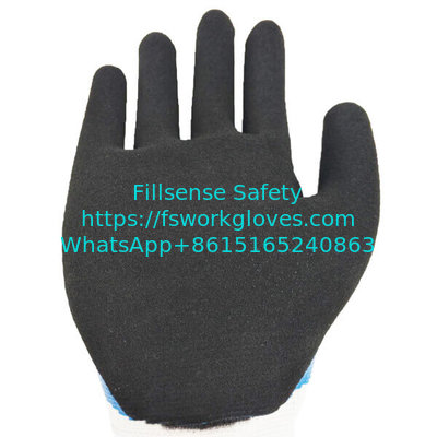 15Gauge Polyester Liner Sandy Palm and Fully Coated Nitrile Glove waterproof work gloves oil resistant gloves