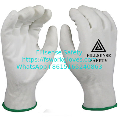 13Gauge Nylon Liner PU Palm Fit Gloves PU Palm Coated Work Gloves