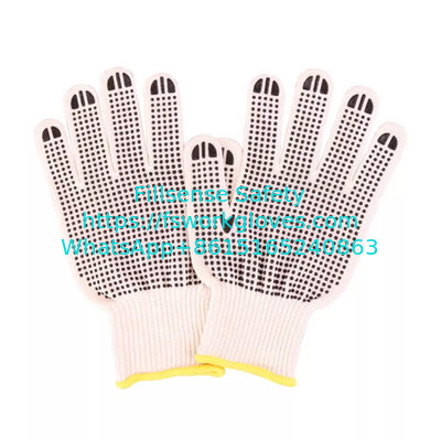 7Gauge White Polycotton Liner PVC Dotted Gloves PVC Hand Gloves PVC Work Gloves
