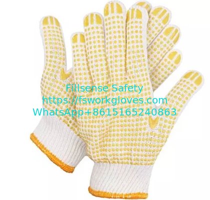 7Gauge White Polycotton Liner PVC Dotted Gloves PVC Hand Gloves PVC Work Gloves