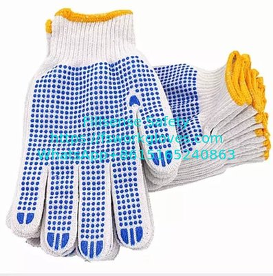 7Gauge White Polycotton Liner PVC Dotted Gloves PVC Hand Gloves PVC Work Gloves