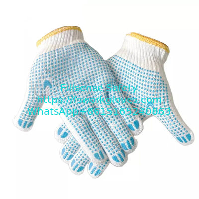 7Gauge White Polycotton Liner PVC Dotted Gloves PVC Hand Gloves PVC Work Gloves
