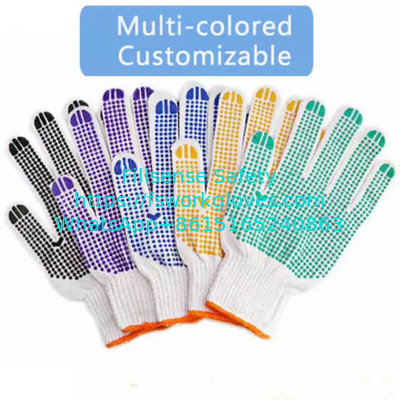 7Gauge White Polycotton Liner PVC Dotted Gloves PVC Hand Gloves PVC Work Gloves