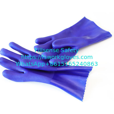 Cotton Interlock Liner Sandy Double Dipped PVC Gloves pVC coated work gloves Fishing Gloves Waterproof Work Gloves