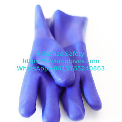 Cotton Interlock Liner Sandy PVC Coated Gloves Double Dipped PVC Gloves waterproof work gloves