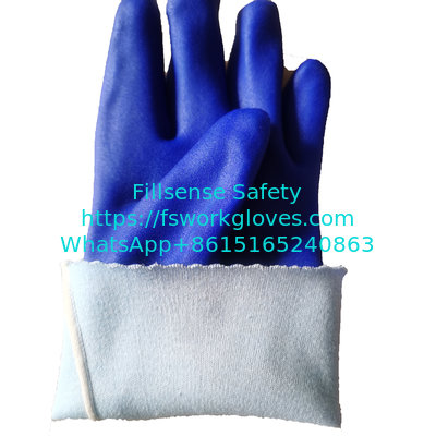 Cotton Interlock Liner Sandy PVC Coated Gloves Double Dipped PVC Gloves waterproof work gloves