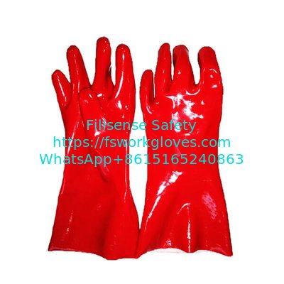 Cotton Interlock Liner Long PVC Coated Gloves heavy duty rubber gloves waterproof work gloves pvc work gloves