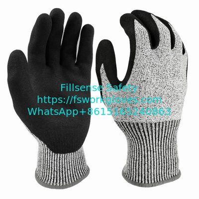 13G UHMWPE/HPPE Cut Proof Fabric Nitrile Sandy Coated cut proof work gloves puncture resistant gloves
