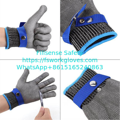 Stainless Steel Wire Metal Mesh Butcher Gloves Cut Resistant Work Gloves Anti Cut Gloves For Kitchen