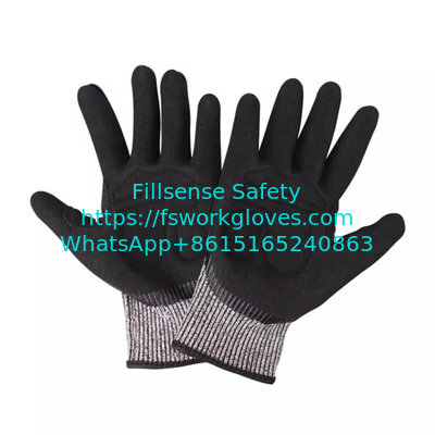 UHMWPE(HPPE) Liner Nitrile Sandy Coated TPR Gloves Cut Resistant Gloves Anti Impact Gloves Anti Vibration Gloves