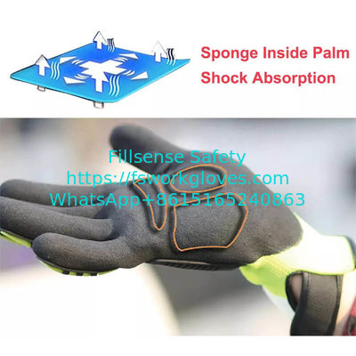 UHMWPE(HPPE) Liner Sandy Nitrile Coated Cut Resistant Gloves Impact Resistant Gloves Vibration Resistant Gloves