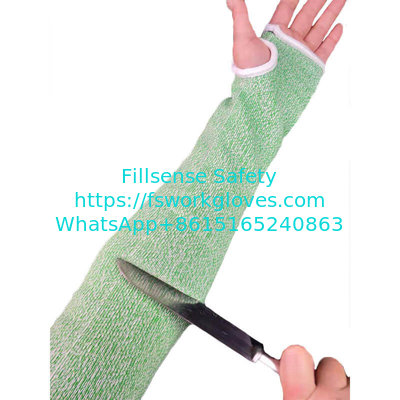 Anti Cut Level 5 UHMWPE(HPPE) Cut Resistant Thumb Hole Sleeve With Elastic Cuff Cut Resistant Sleeves Anti Cut Sleeves