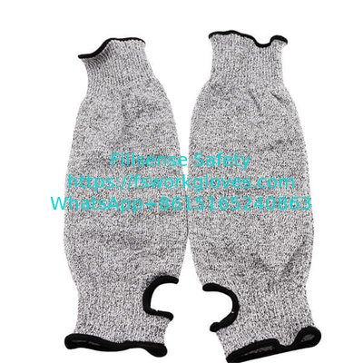 Anti Cut Level 5 UHMWPE(HPPE) Cut Resistant Thumb Hole Sleeve With Elastic Cuff Cut Resistant Sleeves Anti Cut Sleeves