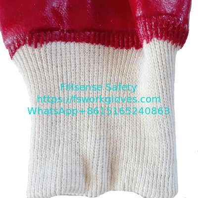 Cotton Interlock Liner Knit Wrist PVC Coated Work Gloves PVC Dipped Gloves Waterproof Work Gloves