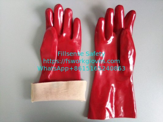 Cotton Interlock Liner Long PVC Coated Gloves heavy duty rubber gloves waterproof work gloves pvc work gloves