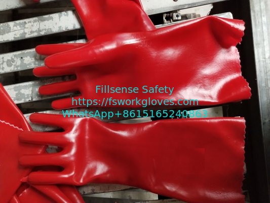 Cotton Interlock Liner Long PVC Coated Gloves heavy duty rubber gloves waterproof work gloves pvc work gloves