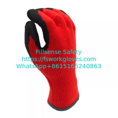 10Gauge Acrylic Loop Napping Shell Latex Crinkle Palm Coated Winter Work Gloves Cold Weather Work Gloves
