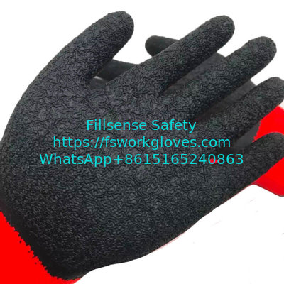 10Gauge Acrylic Loop Napping Shell Latex Crinkle Palm Coated Winter Work Gloves Cold Weather Work Gloves