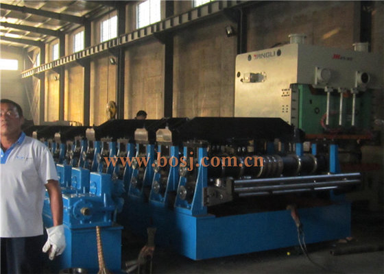 GCR12 Steel Silo Roll Forming Machine , AC Motor Pipe Making Machine PLC Control