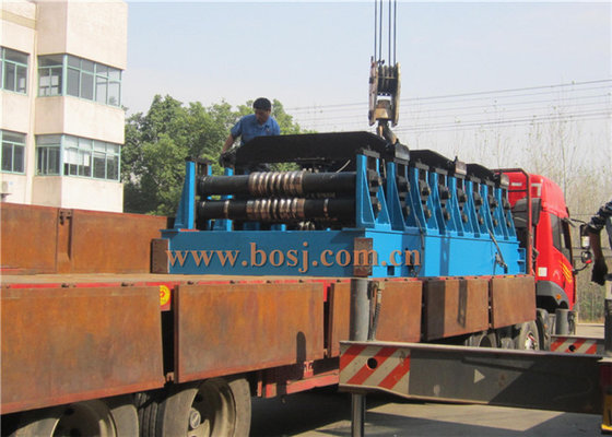 GCR12 Steel Silo Roll Forming Machine , AC Motor Pipe Making Machine PLC Control