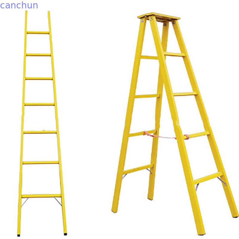 Folding fiberglass a frame ladder corrosion resistant insulated herringbone ladder