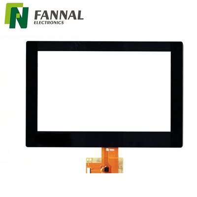 High reliability 9" multiouch screen with rugged G+G structure and I2C interface black printing borders and white logo