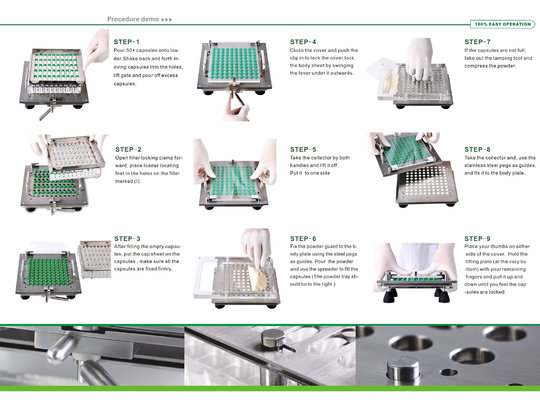 Custom 100 Capacity Manual Capsule Filling Machine Semi Auto Capsule Filler
