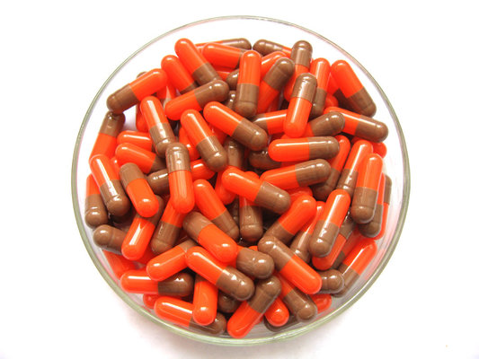 Orange Brown Transparent Empty Hard Gelatin Capsules Size 0# 1#