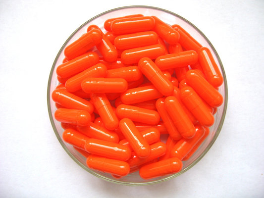 Orange / Red 300mg 400mg Drug Gelatin Empty Medicine Capsules Shells