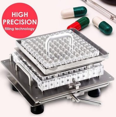 100pcs / time Semi Automatic Capsule Filling Machine Stainless Steel 304
