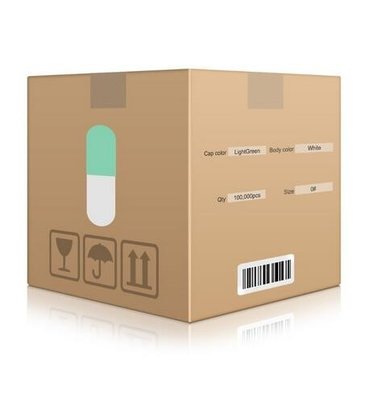 Colored Gelatin Capsules Green White Joined Gelatin Size 4 Empty Capsules