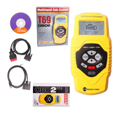 OBDII Vehicle Diagnostic Scanner T69 With Multilingual Updatable