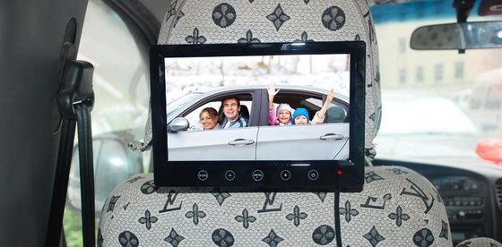 TM-9008 9 inch car removeable headrest monitor with bracket mount 2 av input 12-24V