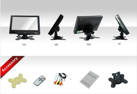 7 inch car LCD monitor with touch button LED backlight 12-24V input TM-7056