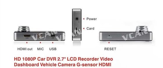 VCAN0833 Full HD 1080P digital car driving camera dash camera with 2.7 inch LCD display