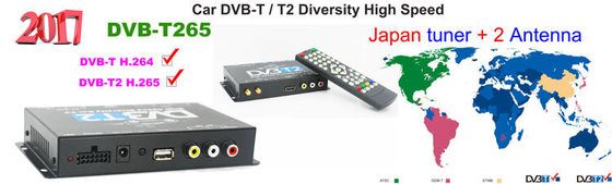 DVB-T265 Germany DVB-T2 DVB-T H.265 HEVC car tv receiver box for Auto Mobile High Speed from China 2 Tuner 2 Antenna