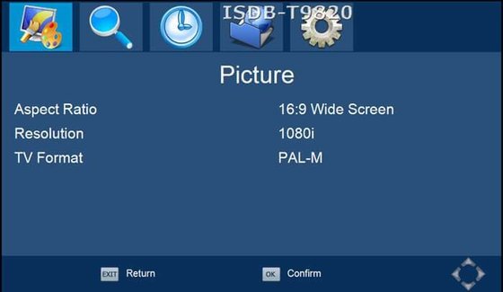 ISDB-T9820 Car ISDB-T Two tuner Two Antenna HD MPEG4 TV receiver for Brazil Peru Chile Costa Rica