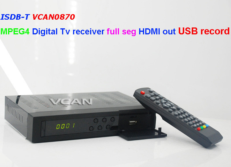VCAN0870 ISDB-T MPEG4 digital tv receiver full segment HDMI out USB recorder