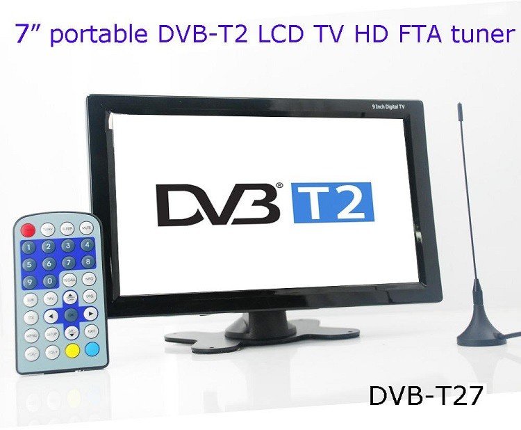 DVB-T27 7 inch portable DVB-T2 LCD TV monitor 2014 HD FTA digital TV receiver decoder