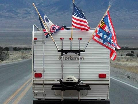 9ft fiberglass Team or Military extendable flag pole Wear - resistant