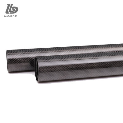 3K Matte Surface Carbon Fiber Tube Length 1m In Black Color Light Weight