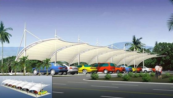 Waterproof Metal Car Park Shades , Outside Driveway Carport Canopy Modern Structure