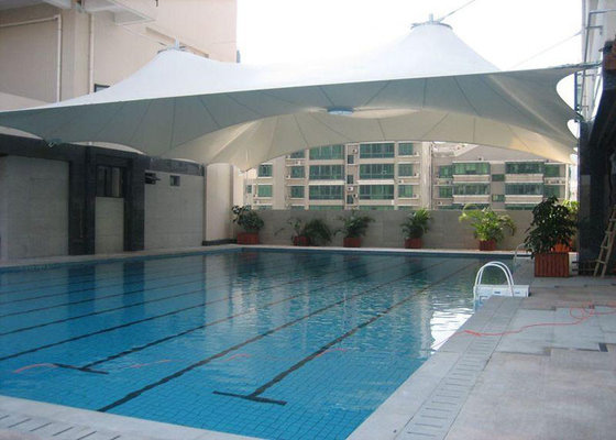 Tensile Membrane Canopy For Pool , Large Span Tent Roof Structure