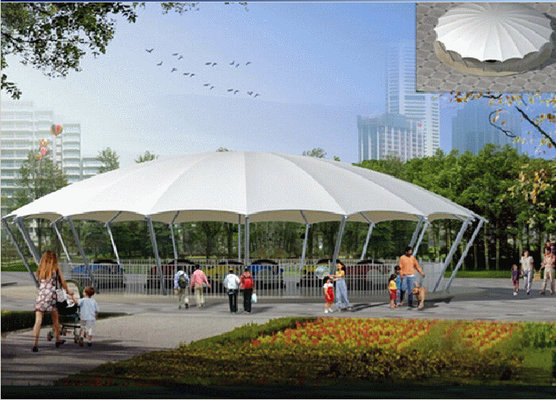 Membrane Structure Swimming Pool Tents , Tensile Structure Architecture UV Resistant