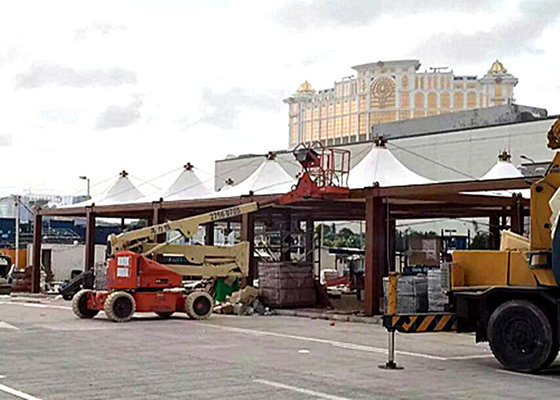 MACAO Project White 	Car Canopy Tents Car Shelter Steel Structure PVDF Fabric