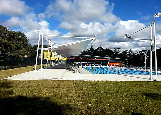 Membrane Structures Luxury Swimming Pool Tents Steel Frame PVDF Fabric