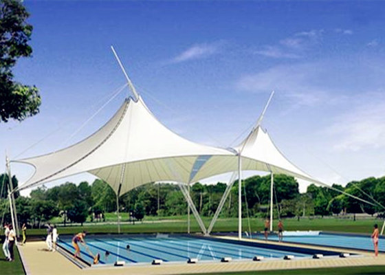 Round Shape Swimming Pool Tents , Tension Fabric Shade Structures Canopy