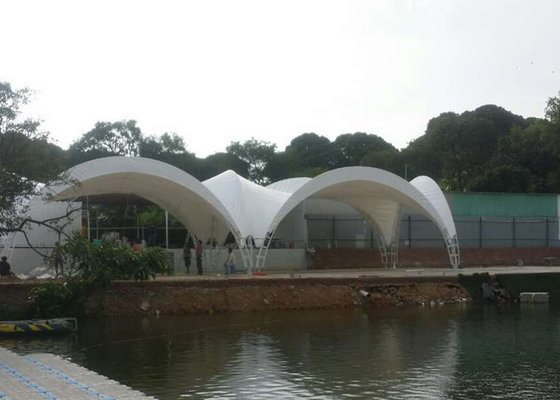 Steel Frame Arch Tents Fabric Membrane Structures For Outside Dinning